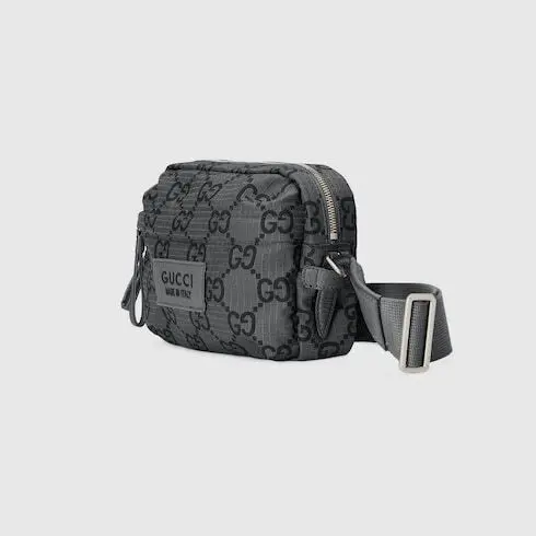 Gucci Medium Crossbody Bag Nylon - Dark Grey And Black Ripstop